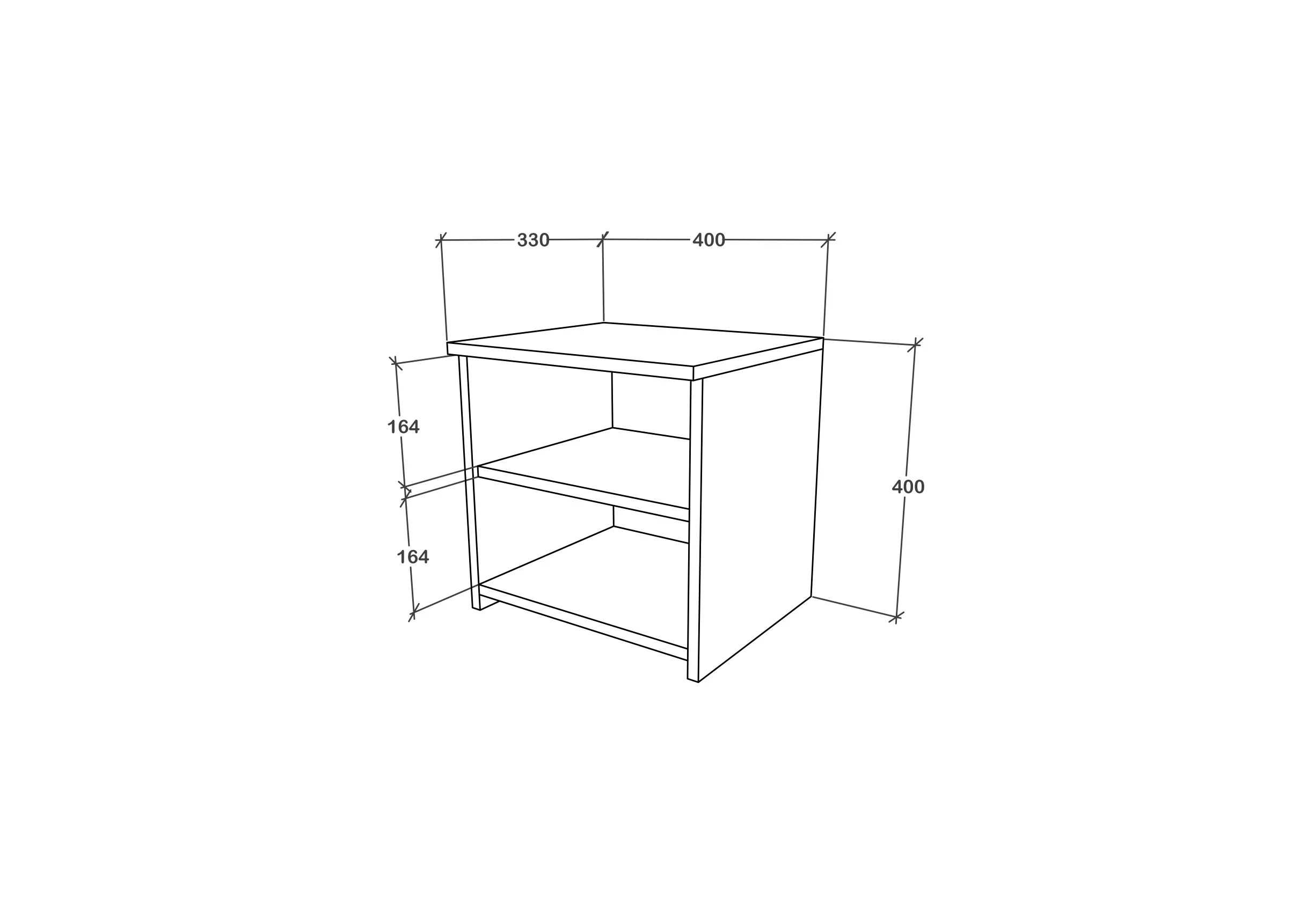 שידת לילה פתוחה עם 2 מדפים בצבע לבן דגם עמית | מיקס מקס מחירים ששווים צפייה